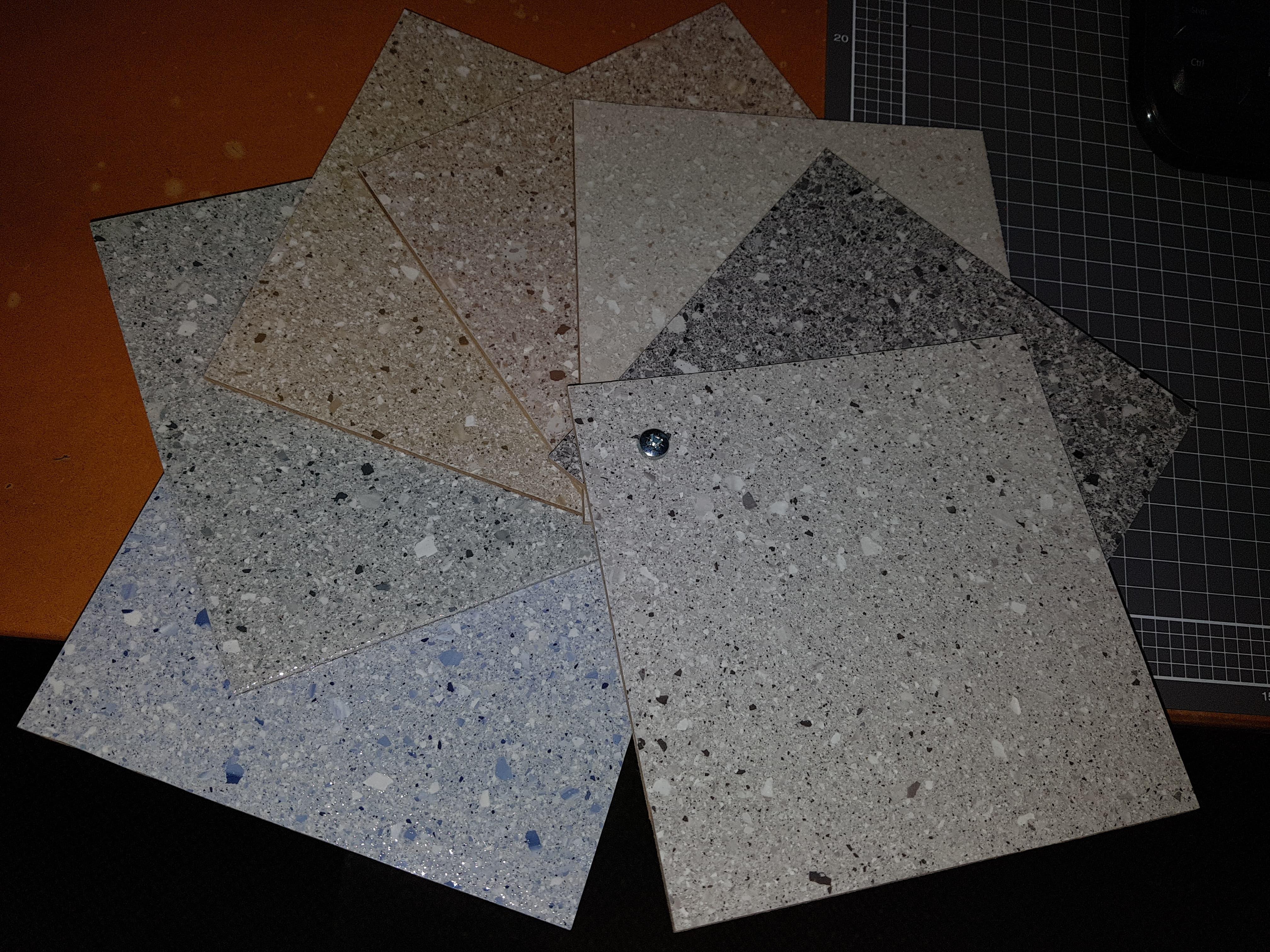Standard Natural stone range swatch 7 plain colours | Designer Flake ...